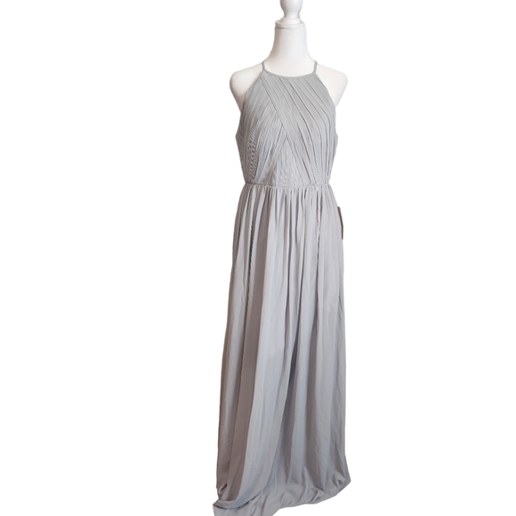 BHLDN | Dresses | New Bhldn Fog Gray High Neck Halter Madrie Bridesmaid ...